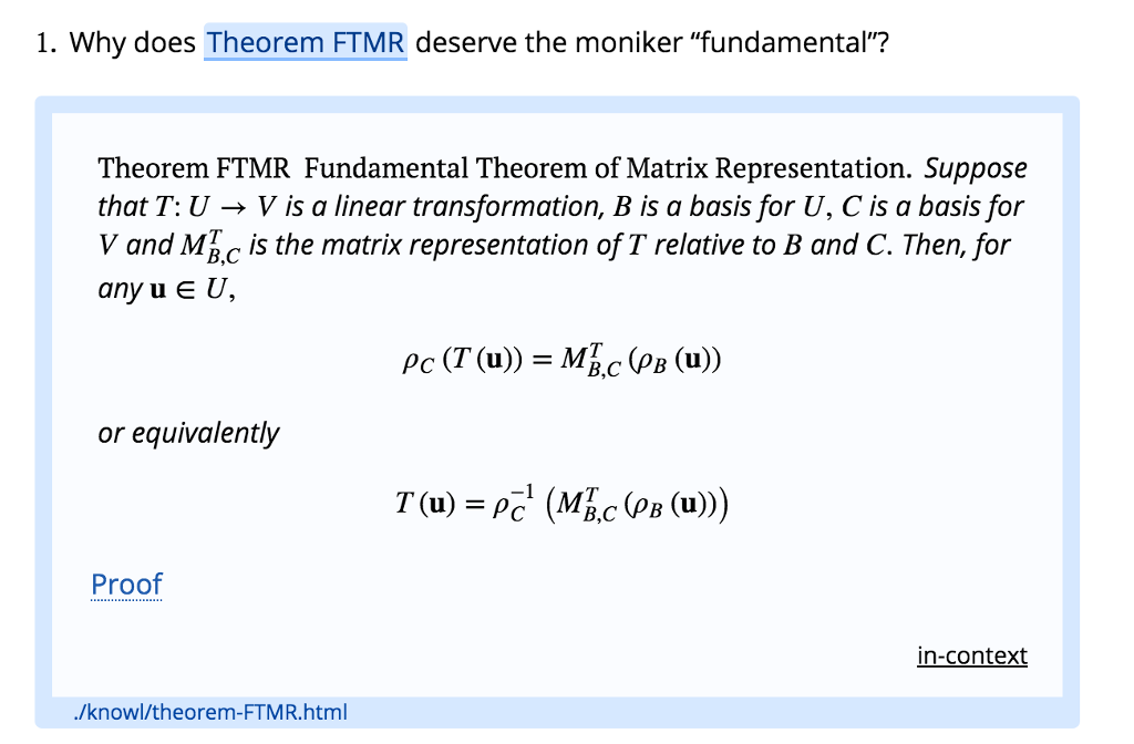 Solved Why does Theorem FTMR deserve the moniker | Chegg.com