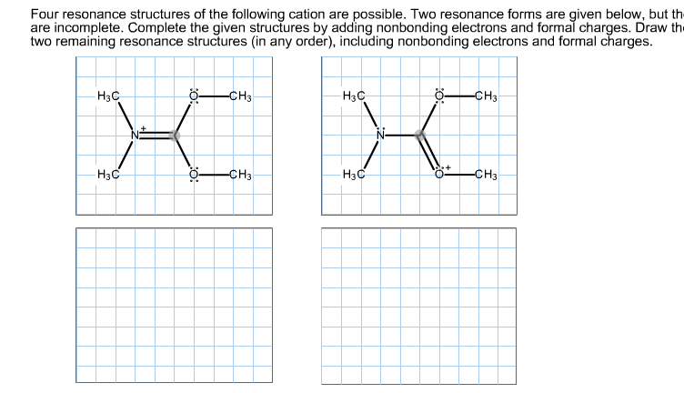 Four resonance structures of the following cation are | Chegg.com