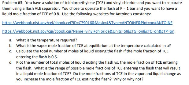 Solved Problem #3: You have a solution of trichloroethylene | Chegg.com