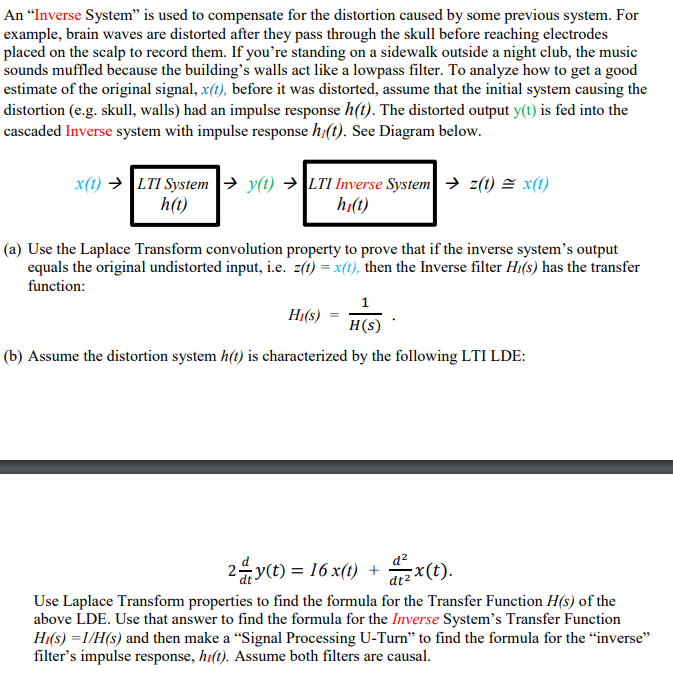 Solved An "Inverse System" is used to compensate for the | Chegg.com
