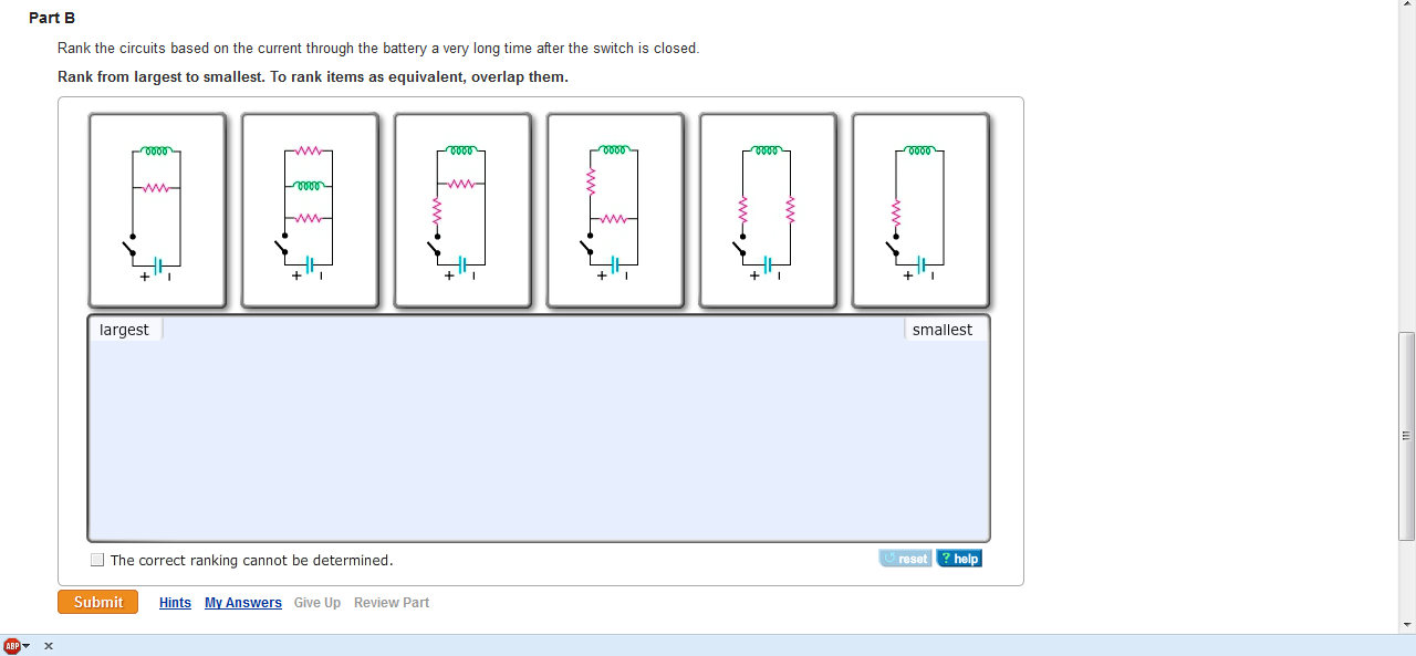 Rank the circuits based on the current through the | Chegg.com