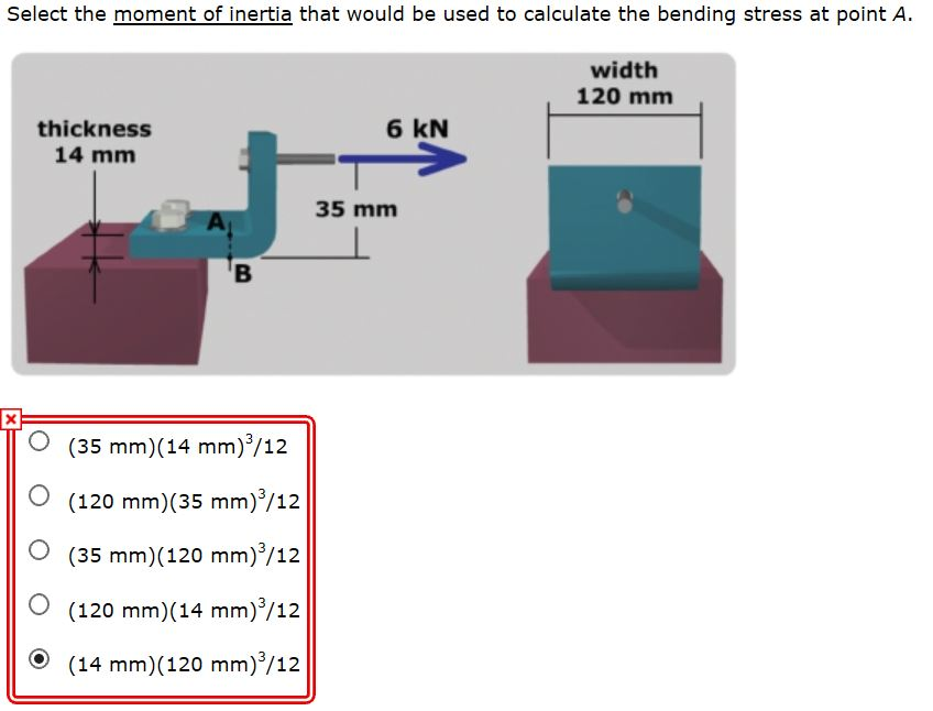Solved Select the moment of inertia that would be used to | Chegg.com