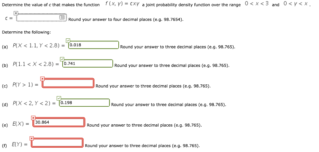 Solved Determine the value of c that makes the function f x, | Chegg.com