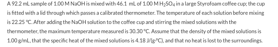 Solved Part 3 (1 point) Calculate the enthalpy change per | Chegg.com