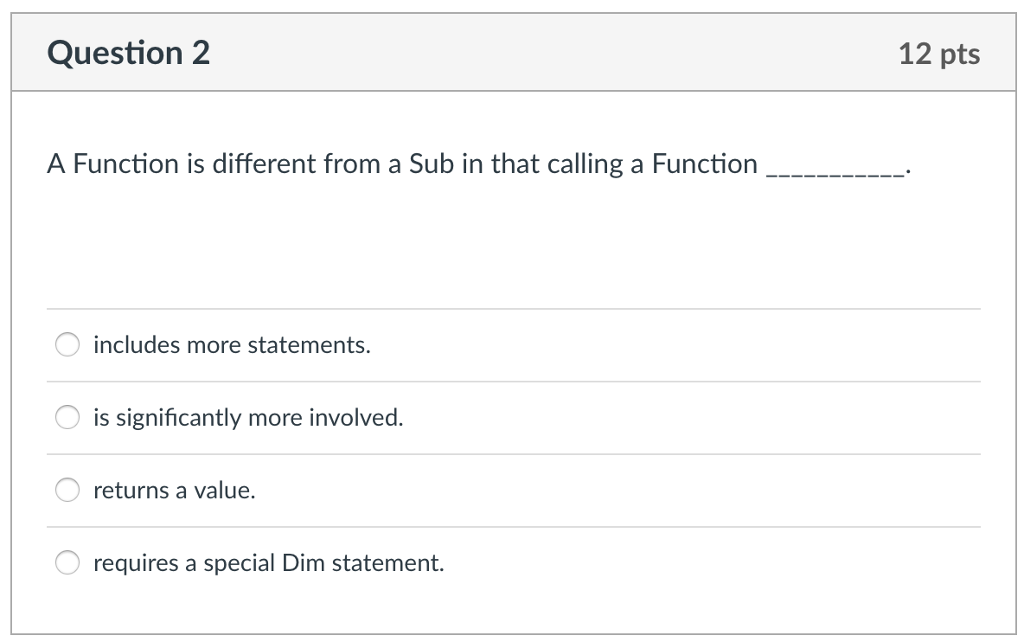 Solved Question 1 12 pts By default, variables declared | Chegg.com