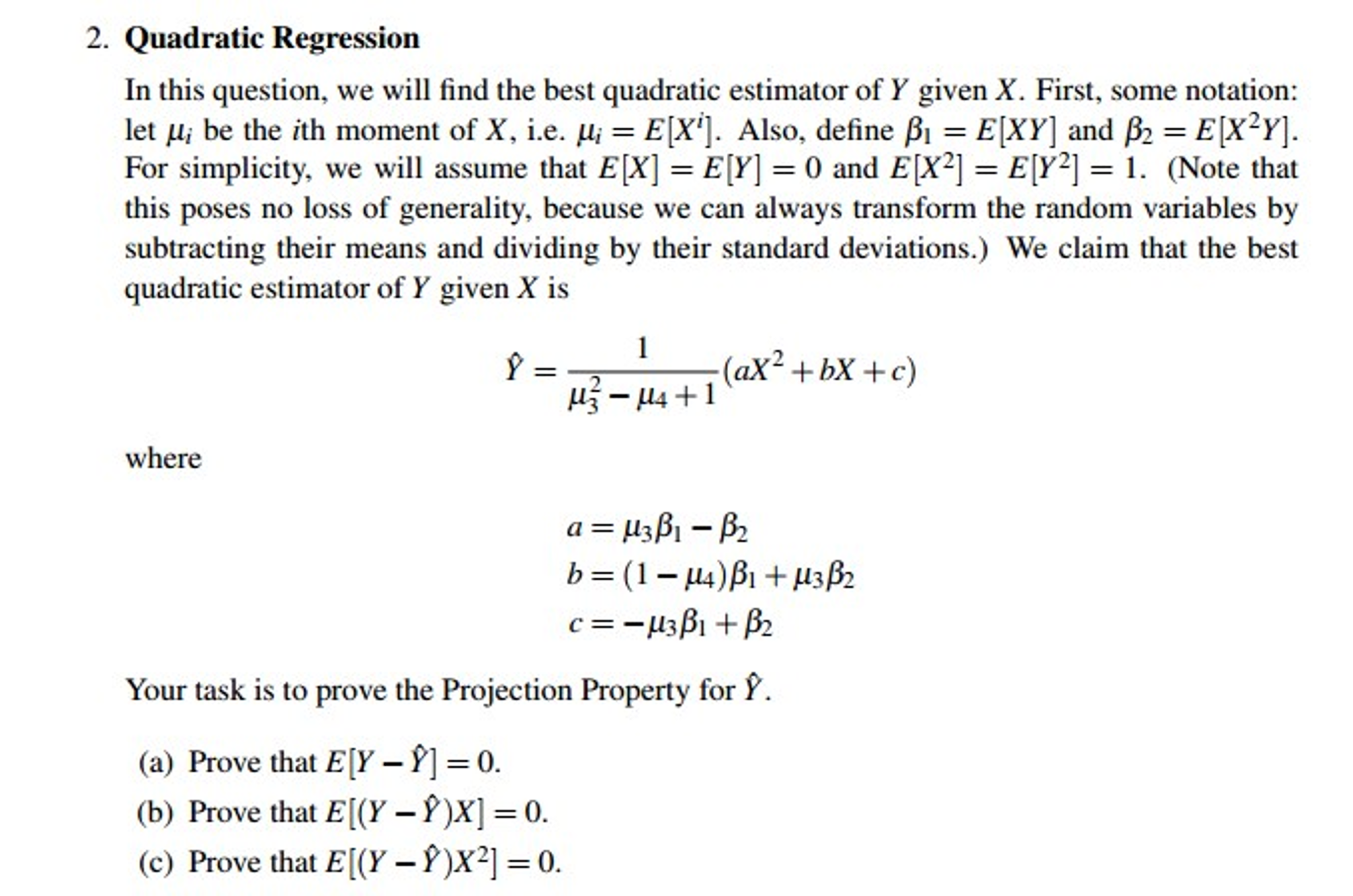 Solved Quadratic Regression In this question, we will find | Chegg.com