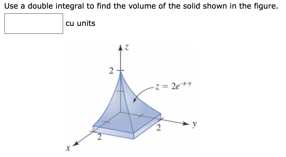 Solved Use a double integral to find the volume of the solid | Chegg.com