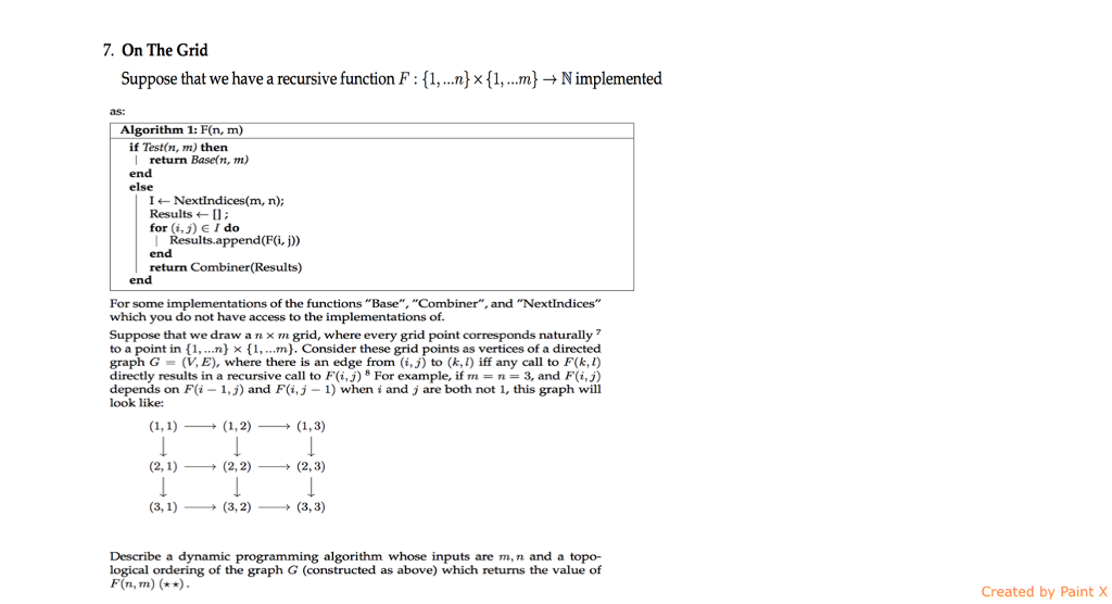 Dynamic Programming algorithm which returns the value | Chegg.com