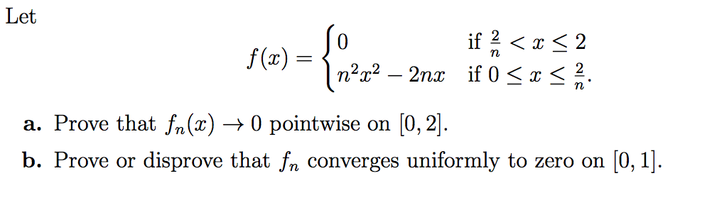 Solved Let a. Prove that Ís(x) ? 0 pointwise on [0,2]. b. | Chegg.com