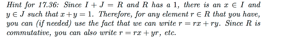 Solved 17.36 Let R be a commutative ring with unity, and let | Chegg.com
