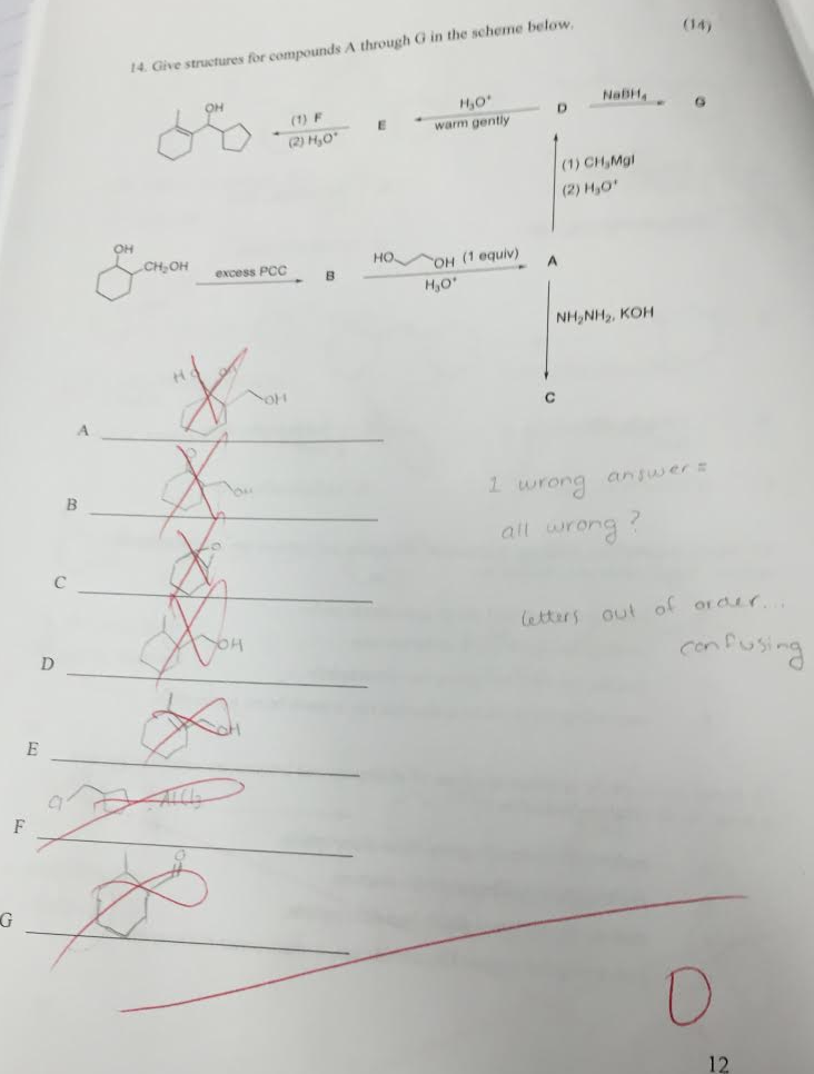 Solved Give structures for compounds A through G in the | Chegg.com