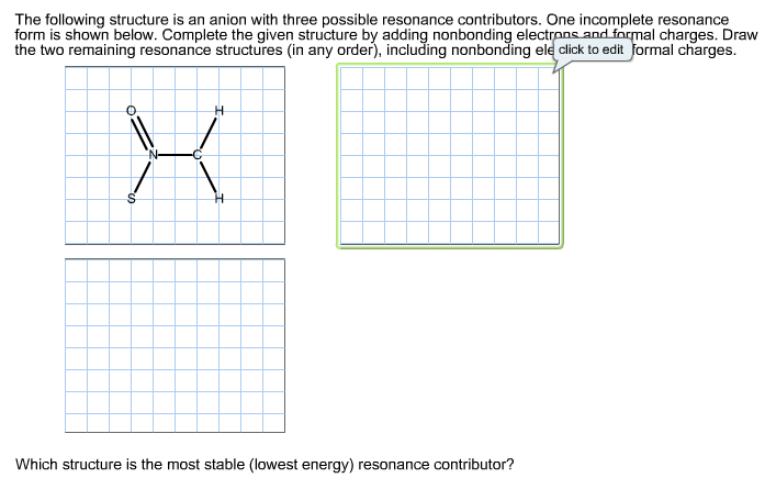 Solved The following structure is an anion with three | Chegg.com
