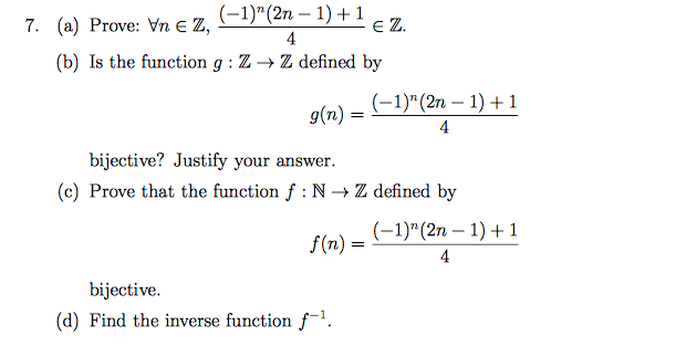 Solved Prove: Forall n epsilon Z, (-1)^n (2n - 1) + 1 | Chegg.com