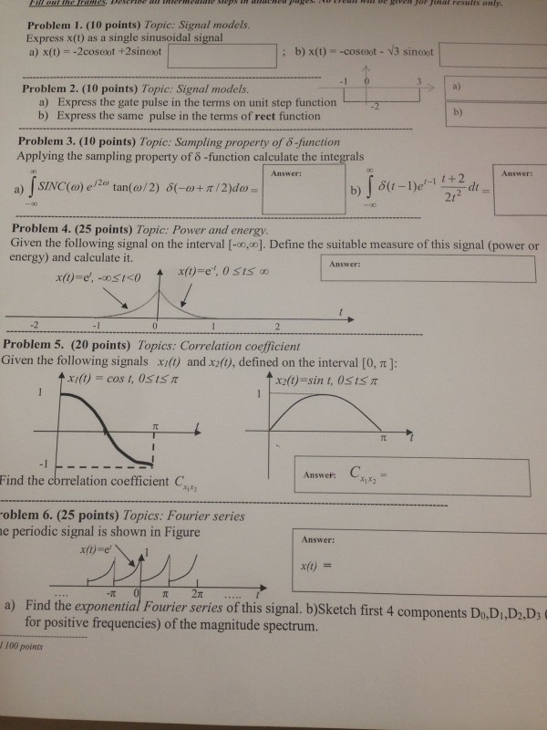 Solved Express x (t) as a single sinusoidal signal a) x (t) | Chegg.com