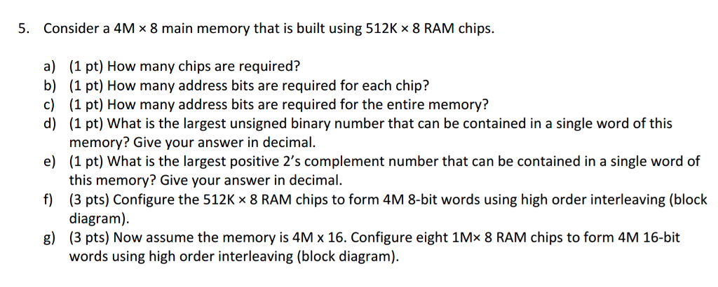 Solved Consider a 4M times 8 main memory that is built using | Chegg.com
