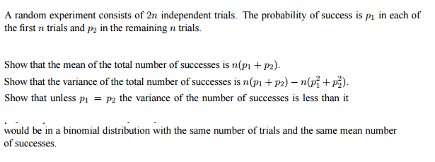 Solved A random experiment consists of 2n independent | Chegg.com
