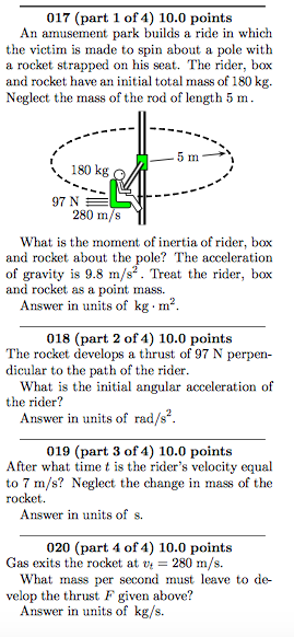 Solved 017 (part 1 of 4) 10.0 points An amusement park | Chegg.com