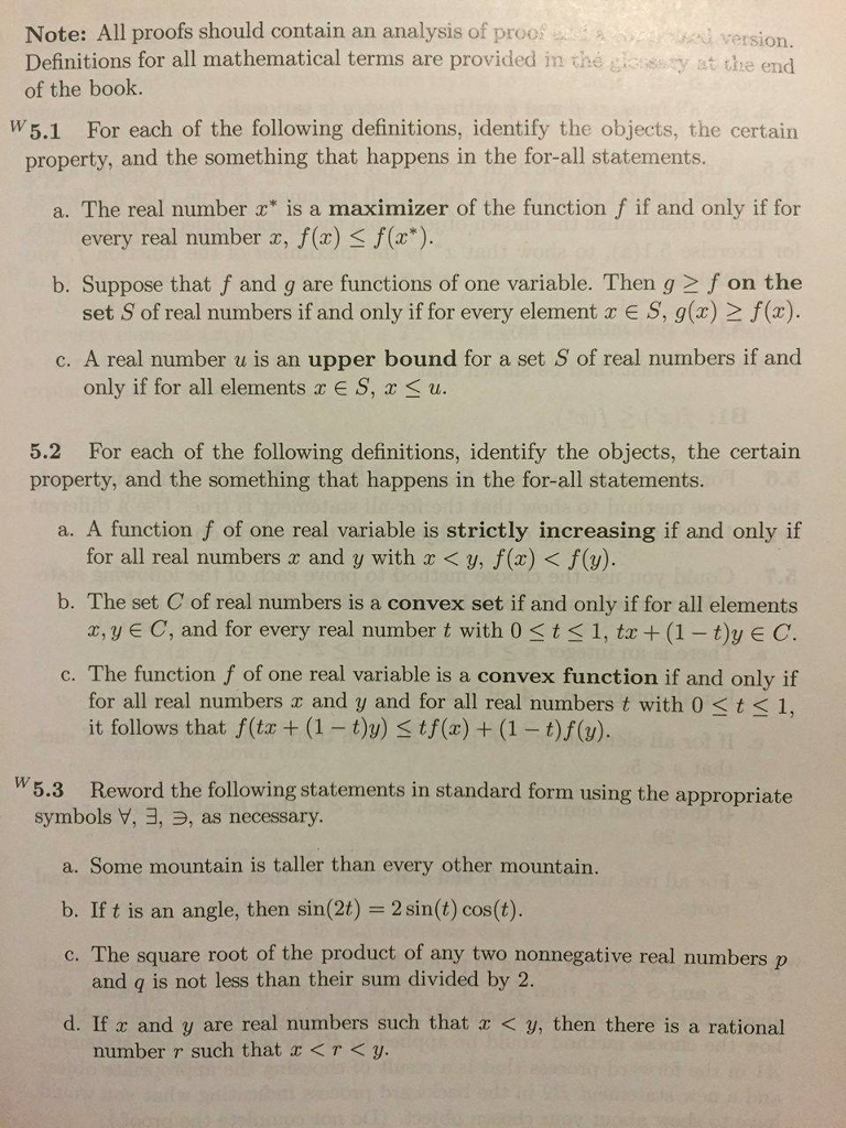 Solved Note: All proofs should contain an analysis of pr | Chegg.com
