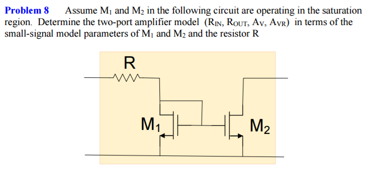 Solved Assume M_1 and M_2 in the following circuit are | Chegg.com
