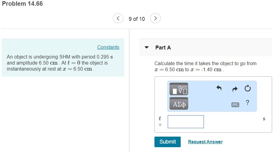 Solved Problem 14.66 9 of 10 Constants ? Part A An object is | Chegg.com