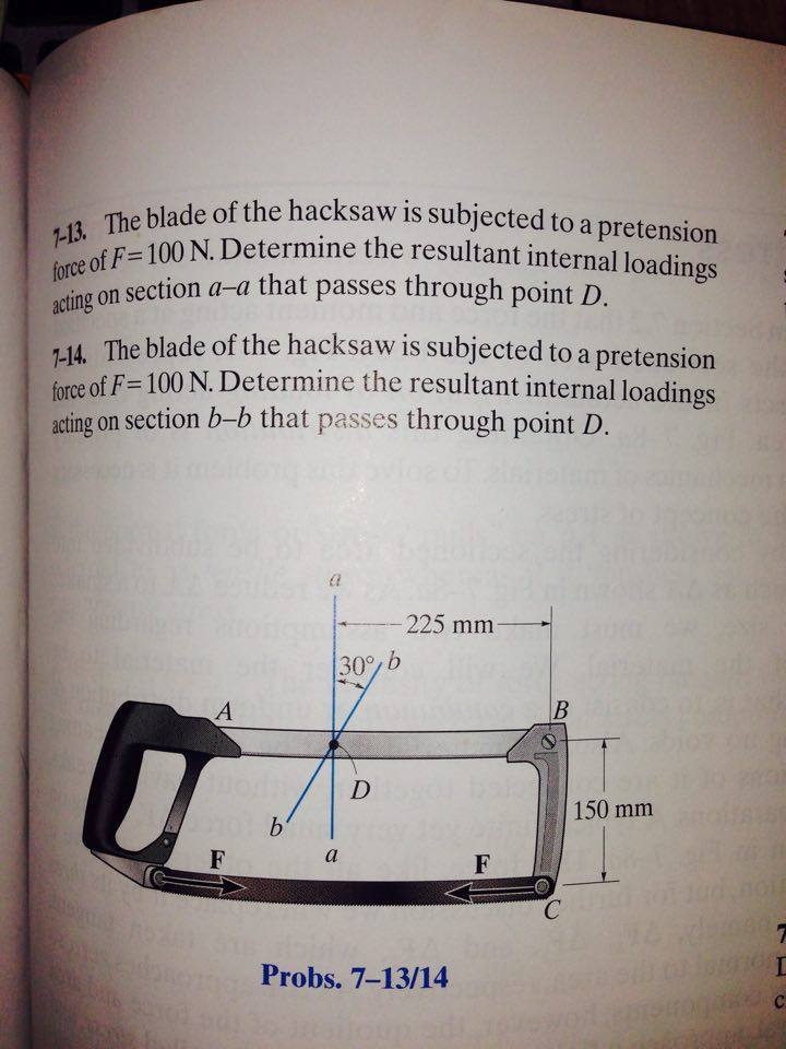 The blade of the hacksaw is subjected to a pretension | Chegg.com