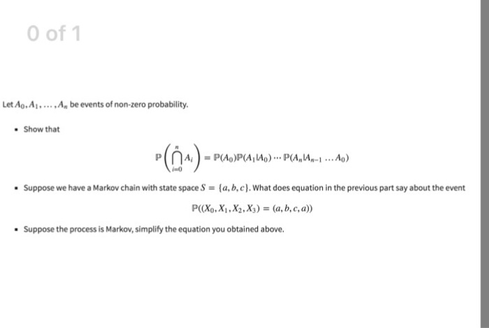 Solved Let A_0, A_1, ..., A_n be events of non-zero | Chegg.com