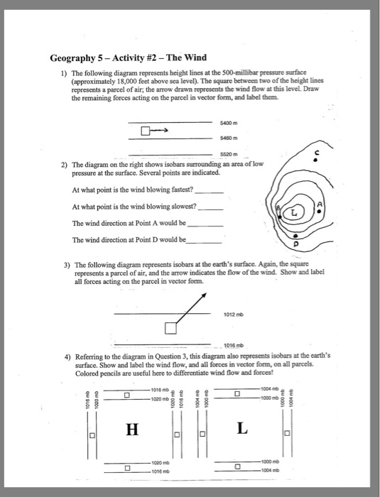 Solved Geography 5-Activity #2 -The Wind 1) The following | Chegg.com