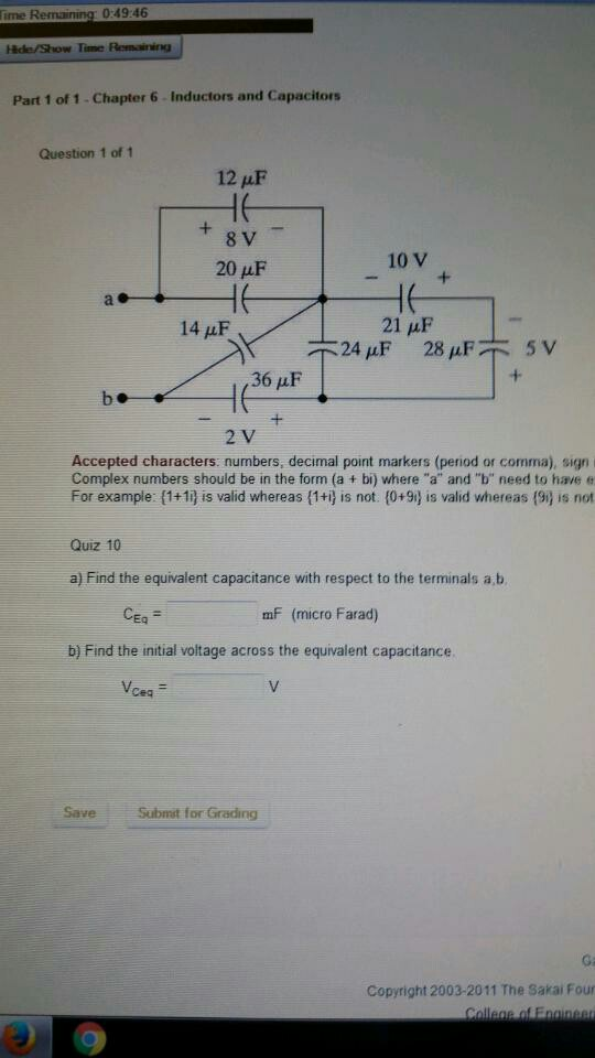 Solved Find the equivalent capacitance with respect to the | Chegg.com