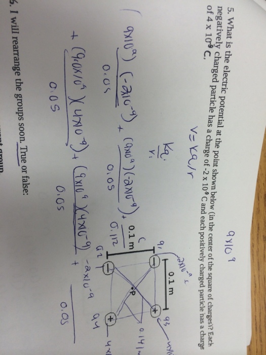 Solved 5. What is the electric potential at the point shown | Chegg.com