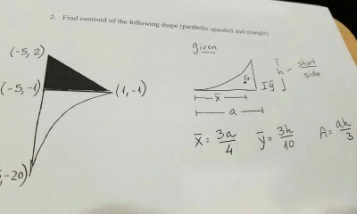Solved 2. Find centroid of the following shape (paroe | Chegg.com