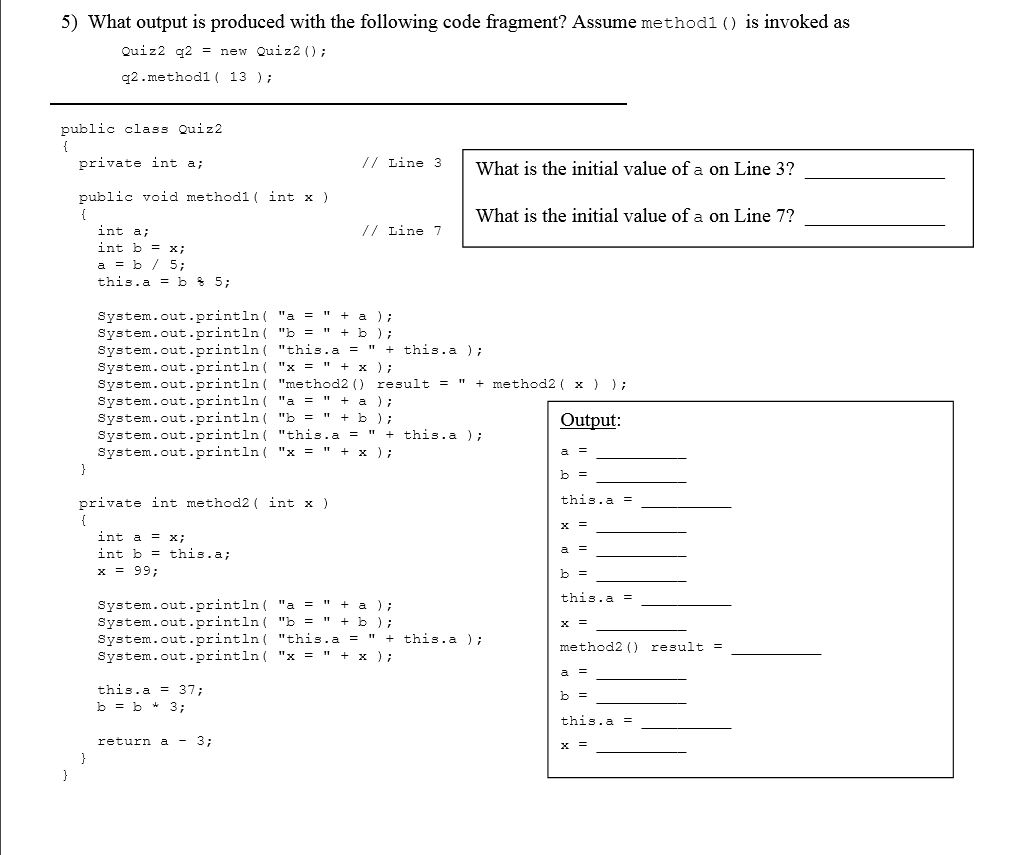 Solved What output is produced with the following code | Chegg.com