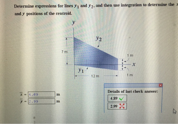 Solved Determine expressions for lines y_1 and y_2, and then | Chegg.com