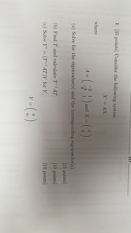 Solved 1: 35 points] Consider the following system where | Chegg.com