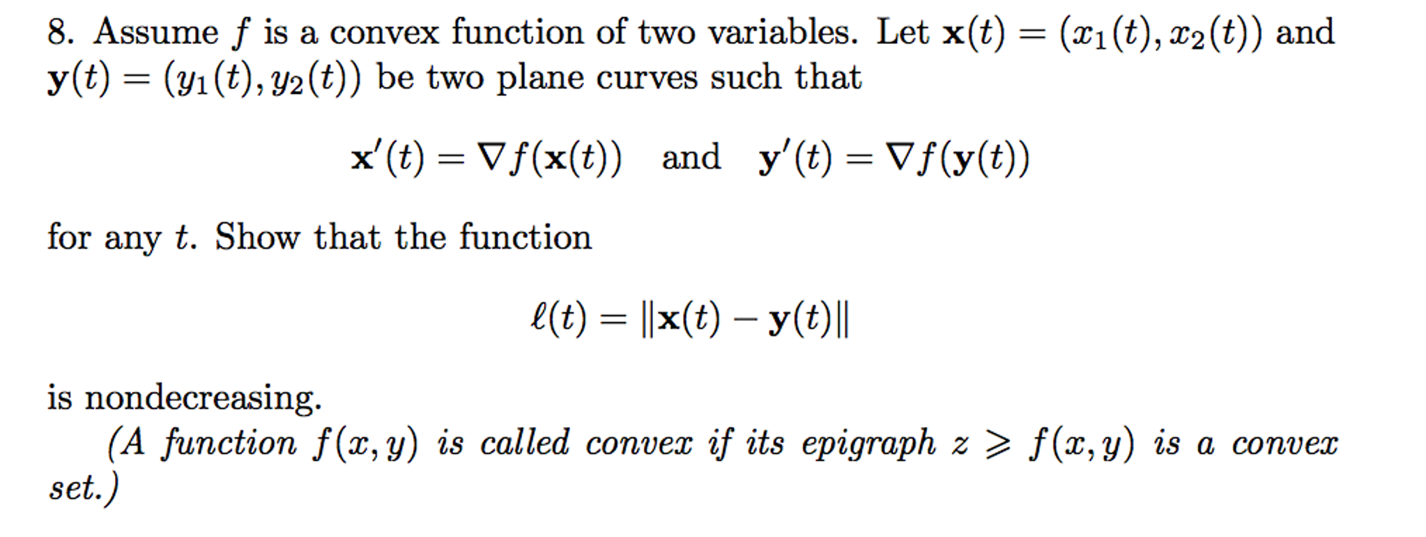 Assume f is a convex function of two variables. Let | Chegg.com