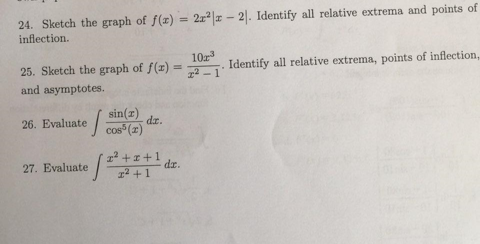 Solved 24. Sketch the graph of f(x) = 2x2|x-2. Identify all | Chegg.com