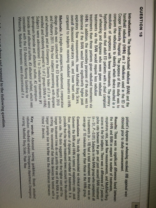 Solved Question 18 Introduction The Breath Actuated