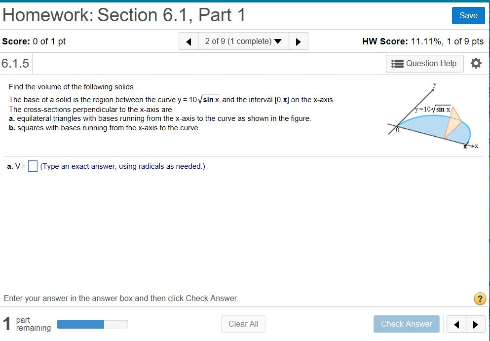 Solved Homework Section 6 1 Part 1 Save Score 0 Of 1 Pt 2