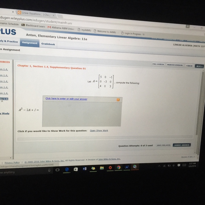 Solved Blackboard Learn M Alabama A&M Unive à myAAMU à | Chegg.com