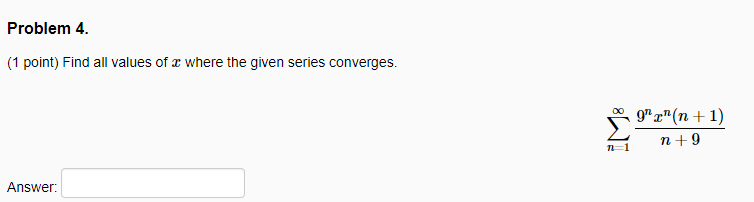 Solved Problem 4. (1 point) Find all values of where the | Chegg.com