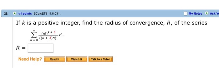 Solved If k is a positive integer, find the radius of | Chegg.com