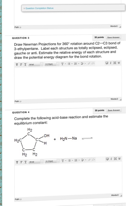 Solved Draw Newman projections for 360 degrees rotation | Chegg.com