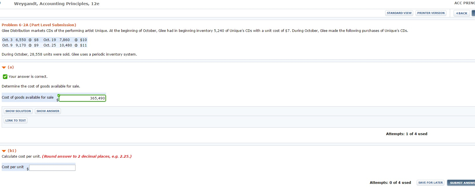 Solved Weygandt, Accounting Principles, 12e STANDARD VIEW | Chegg.com