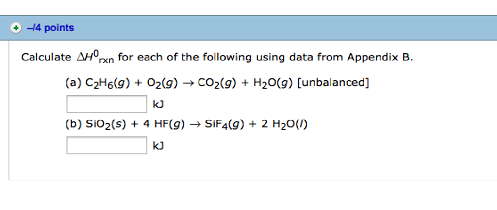 Solved Calculate Delta H^0_rxn for each of the following | Chegg.com