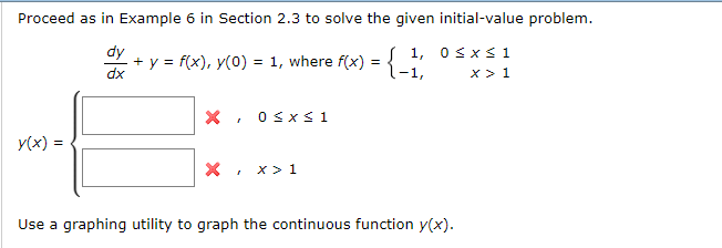Solved Solve The Given Initial Value Problem Dy Dx Y