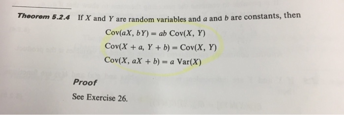 Solved Theorem 5.2.4 If x and Y are random variables and a | Chegg.com