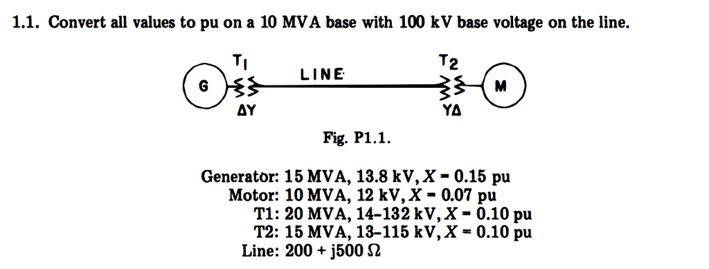 Solved Convert all values to pu on a 10 MVA base with 100 kV | Chegg.com