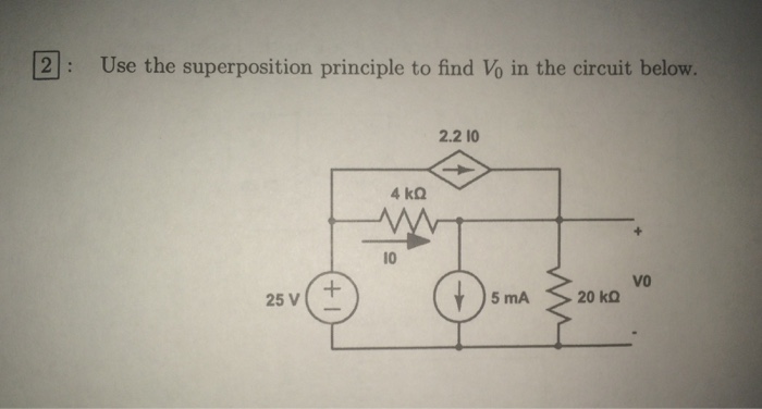 Solved Use the superposition principle to find V_0 in the | Chegg.com