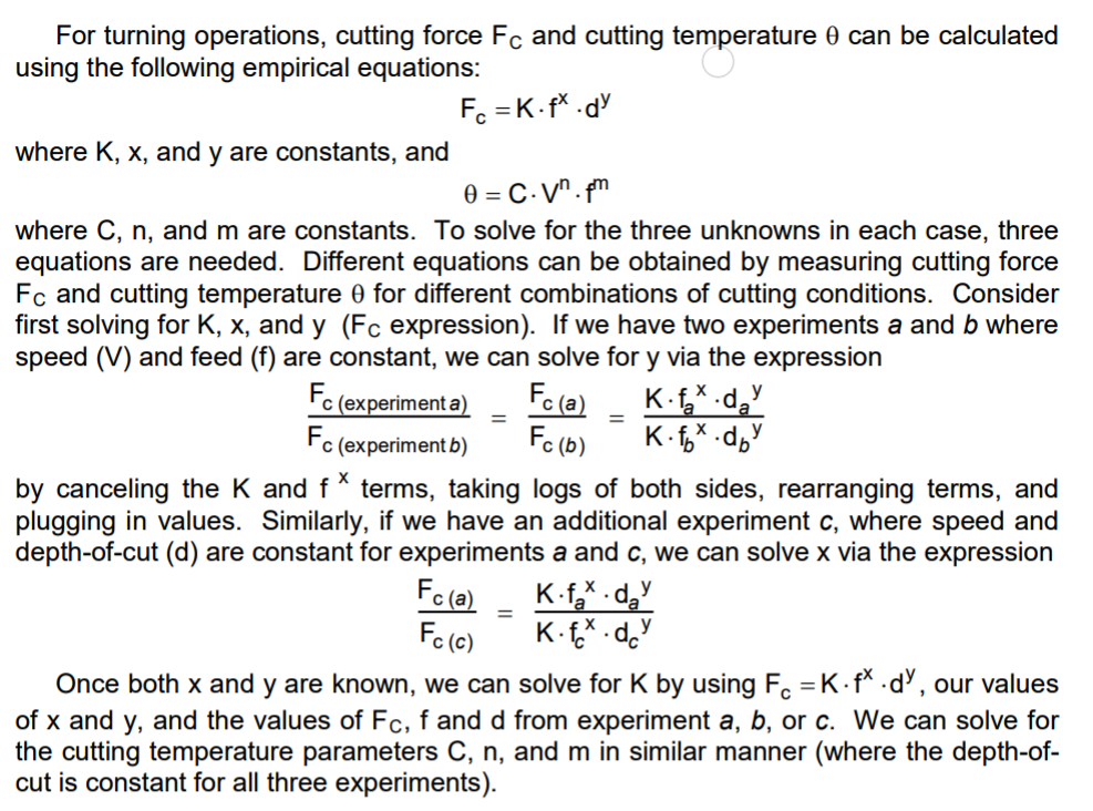 Solved Derive emperical equations for Fc and theta where Fc | Chegg.com