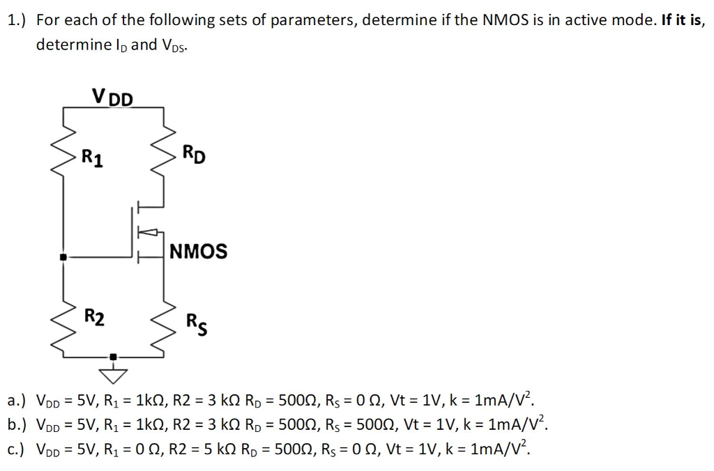 Solved 1.) For each of the following sets of parameters, | Chegg.com