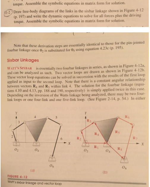 Solved torque. Assemble the symbolic equations in matrix | Chegg.com